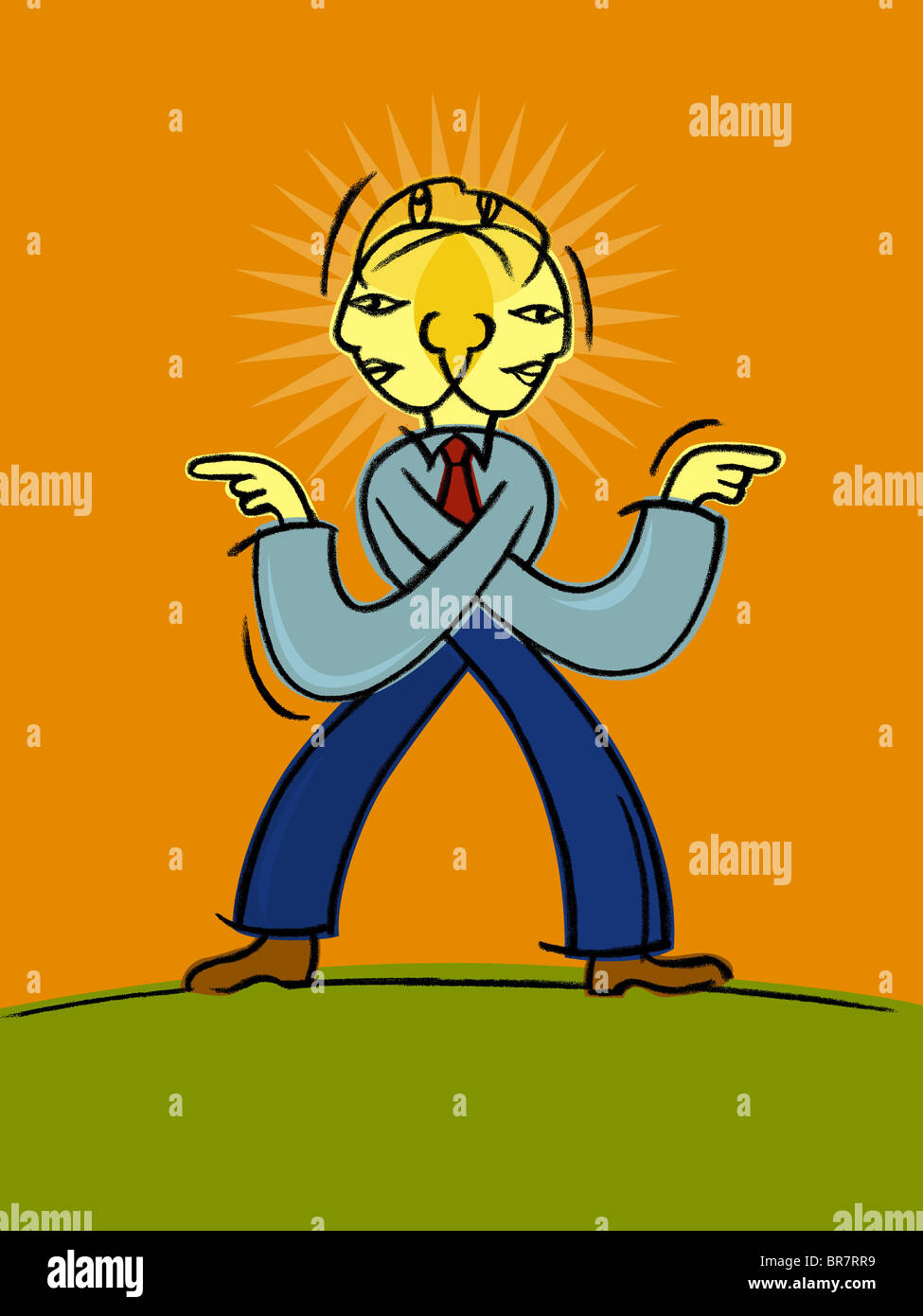 Drawing of a man with two faces Stock Photo - Alamy