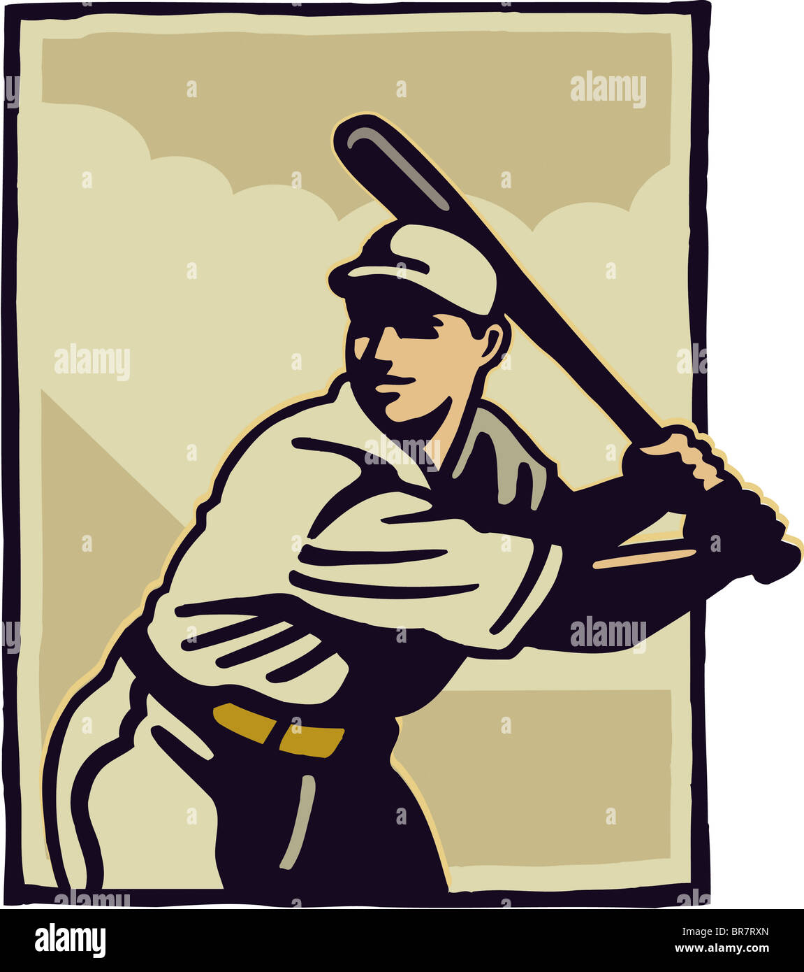 Cartoon illustration baseball player bat hi-res stock photography and ...
