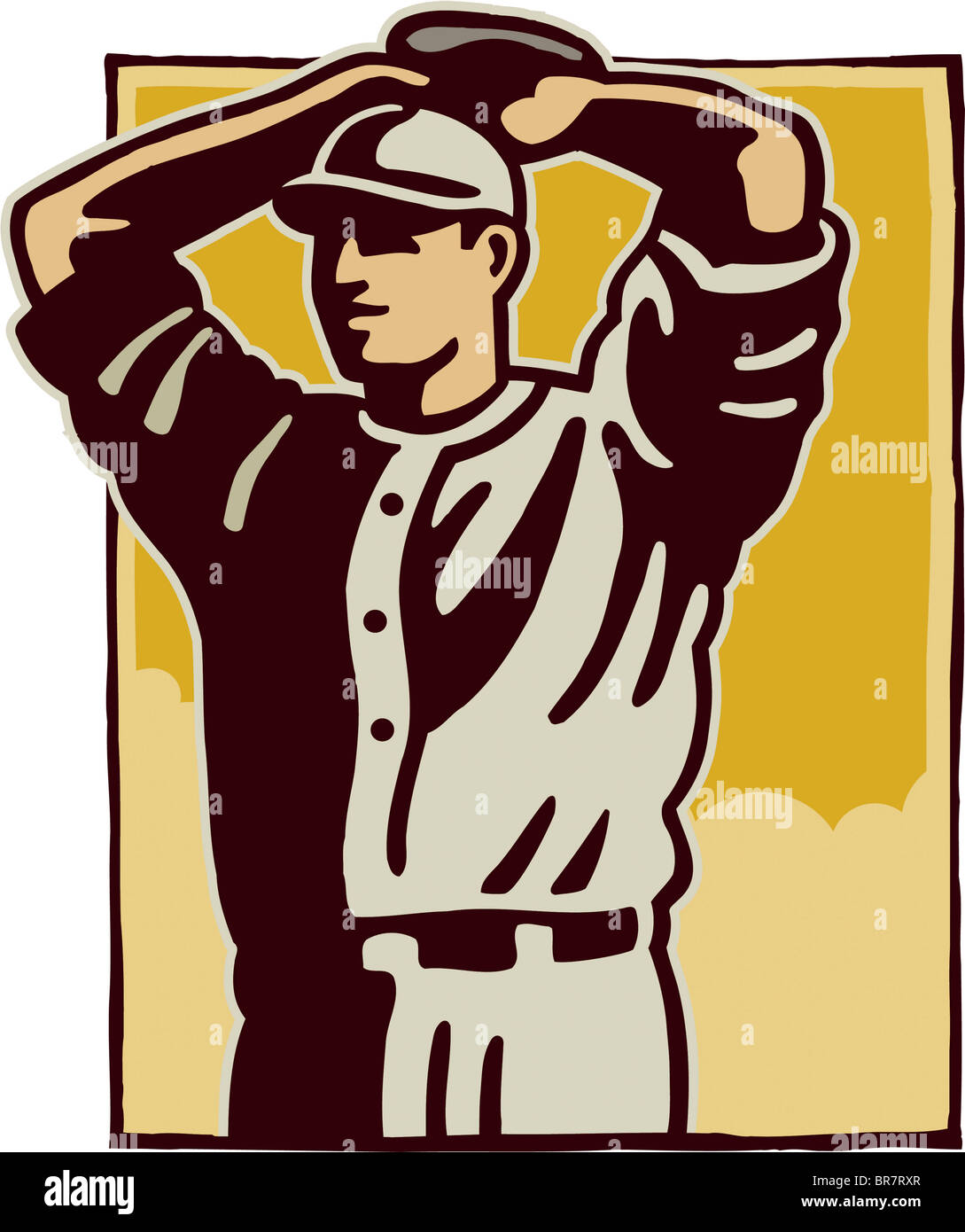 Drawing of a baseball pitcher Stock Photo - Alamy