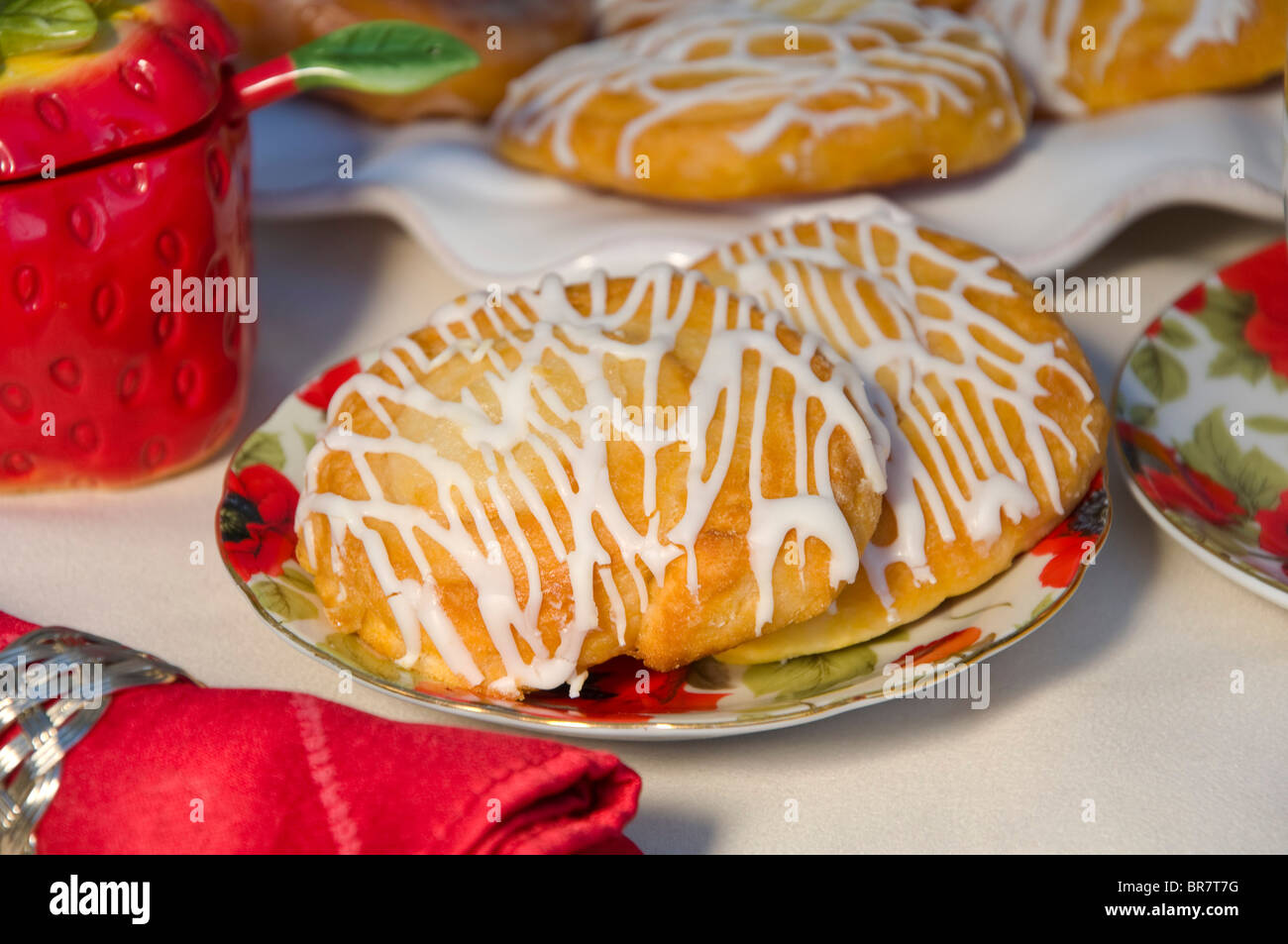 Danish Pastry with Icing Stock Photo - Alamy