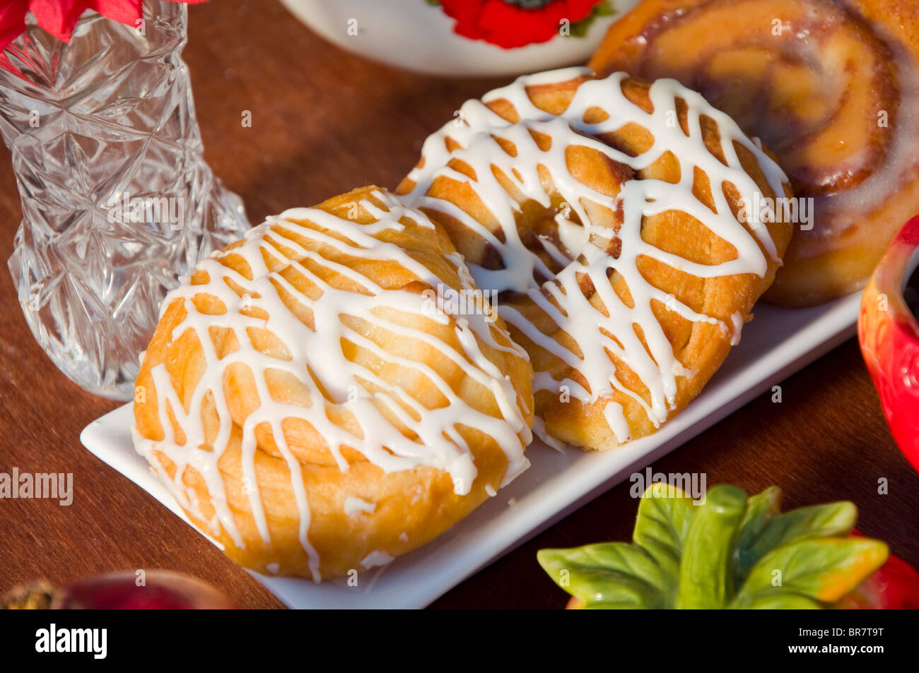 Danish Pastry with Icing Stock Photo - Alamy