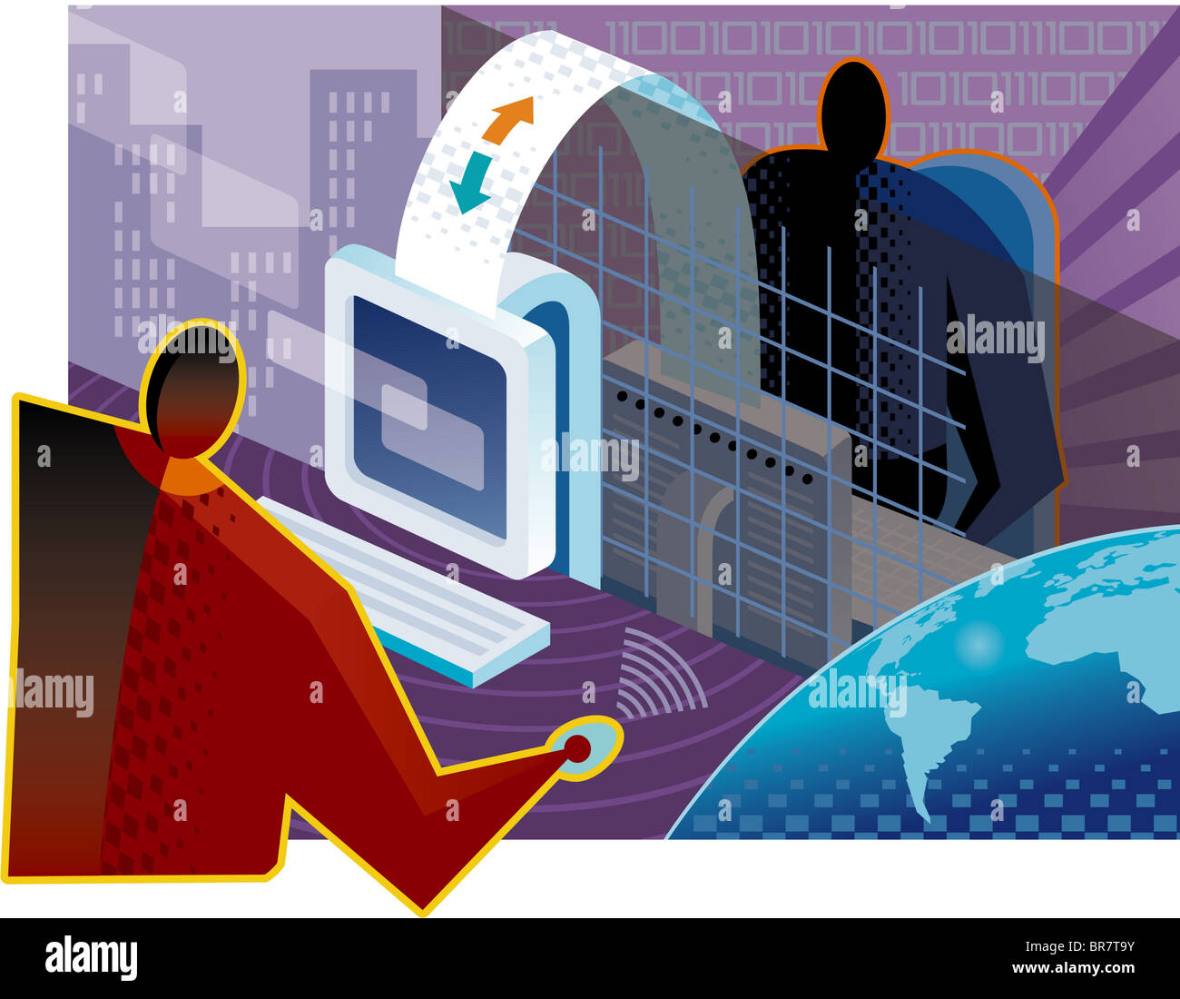 A drawing of a P2P network Stock Photo - Alamy