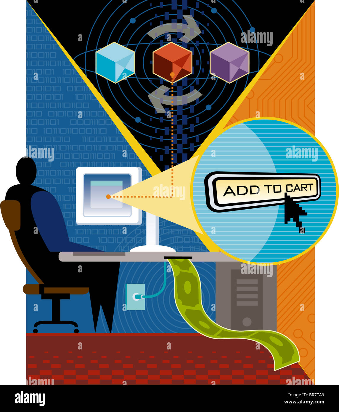 A man adding goods to his online shopping cart Stock Photo - Alamy