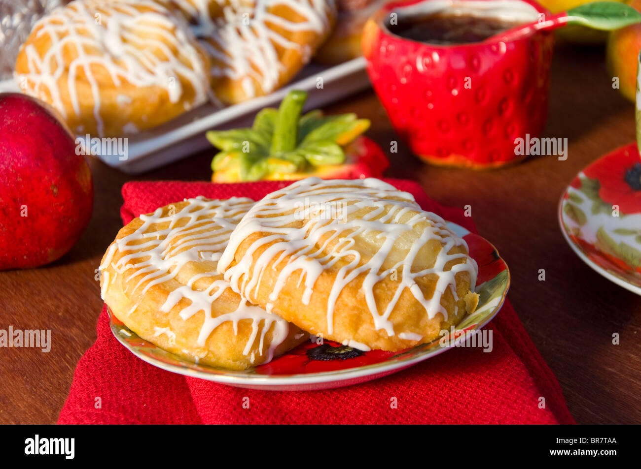 Danish Pastry with Icing Stock Photo - Alamy
