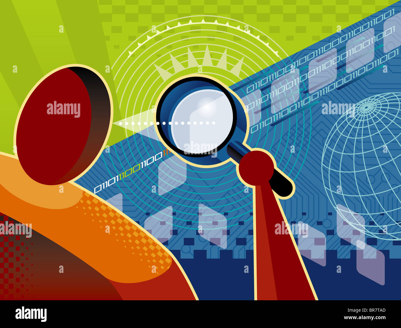 Digits with magnifying glass hi-res stock photography and images - Alamy