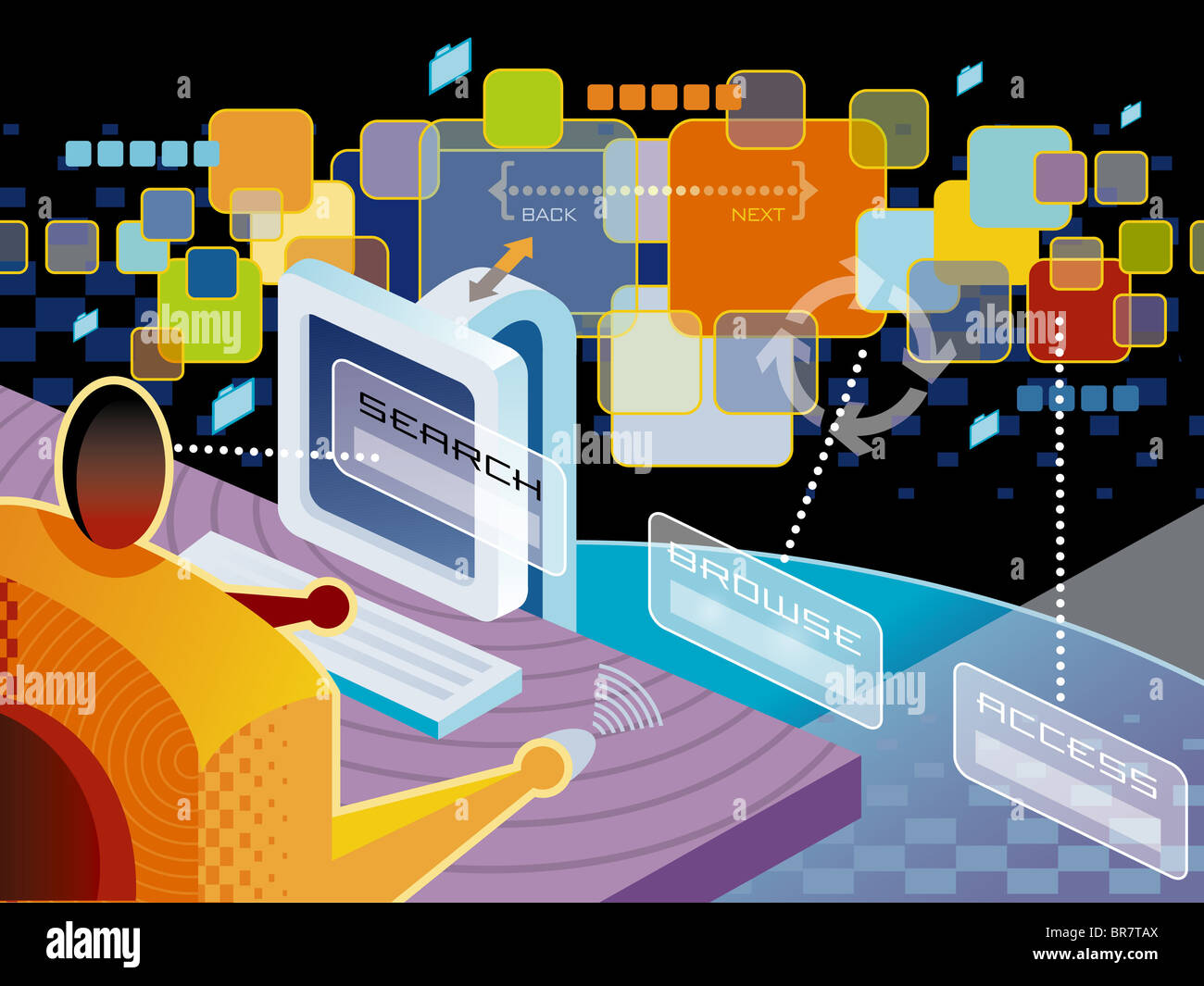 A man using a web browser Stock Photo - Alamy