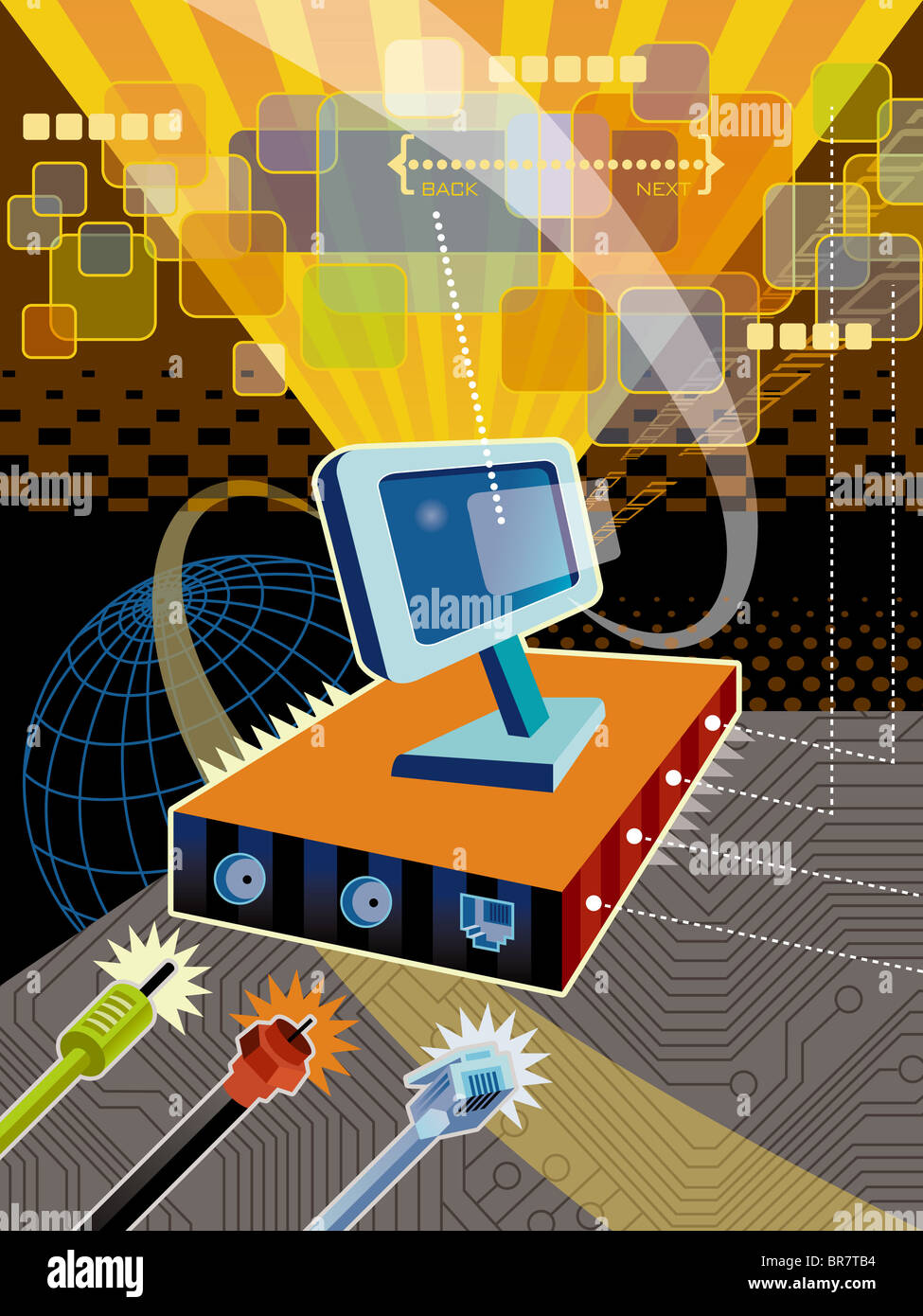 An illustration of computer plugs Stock Photo - Alamy