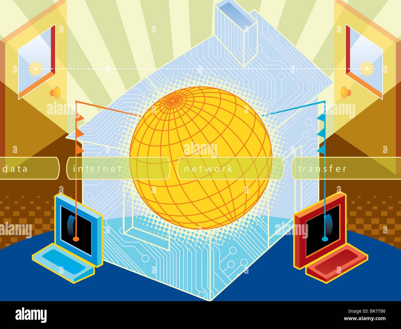 File sharing over the internet network Stock Photo - Alamy
