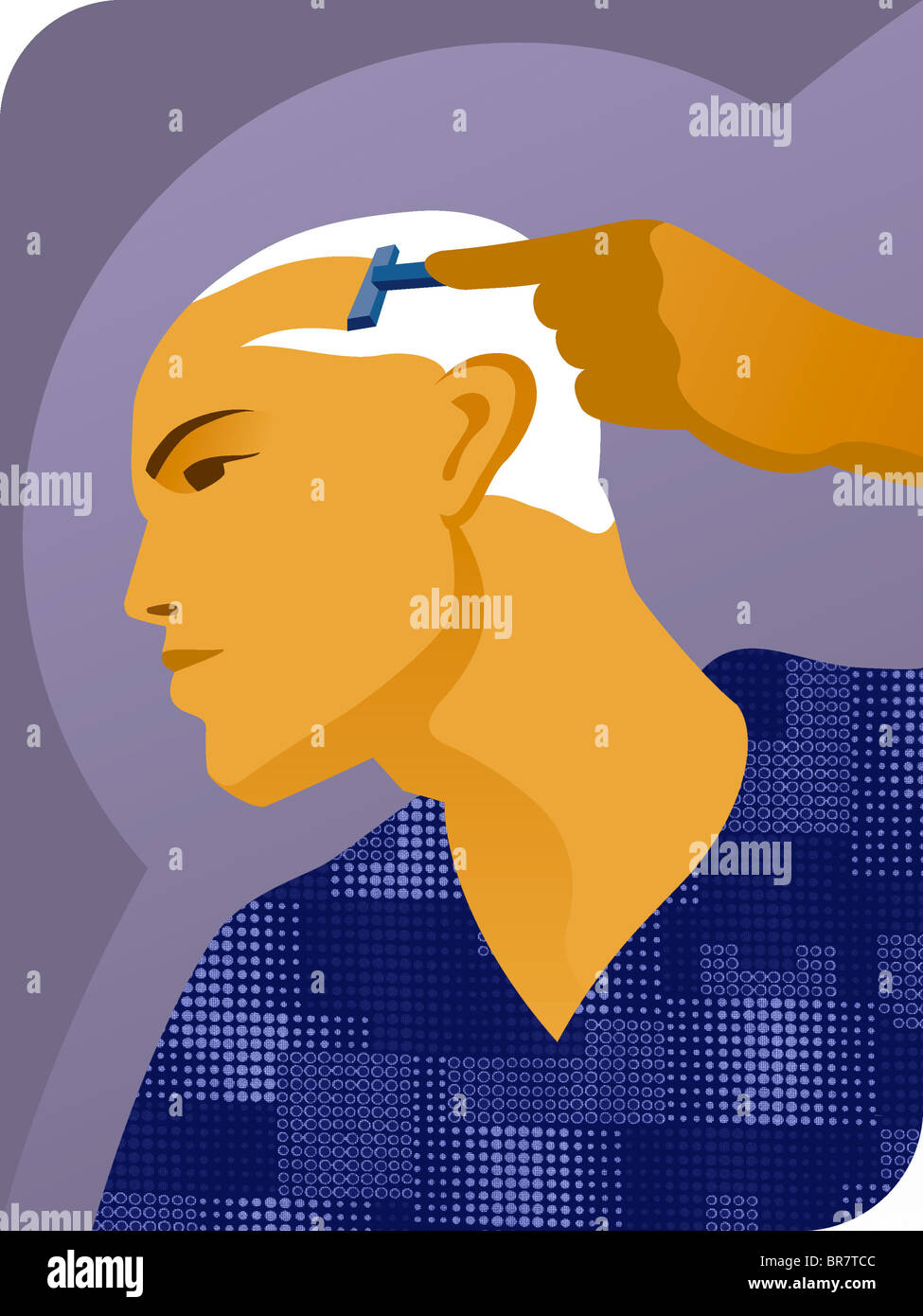 A man shaving his head Stock Photo - Alamy