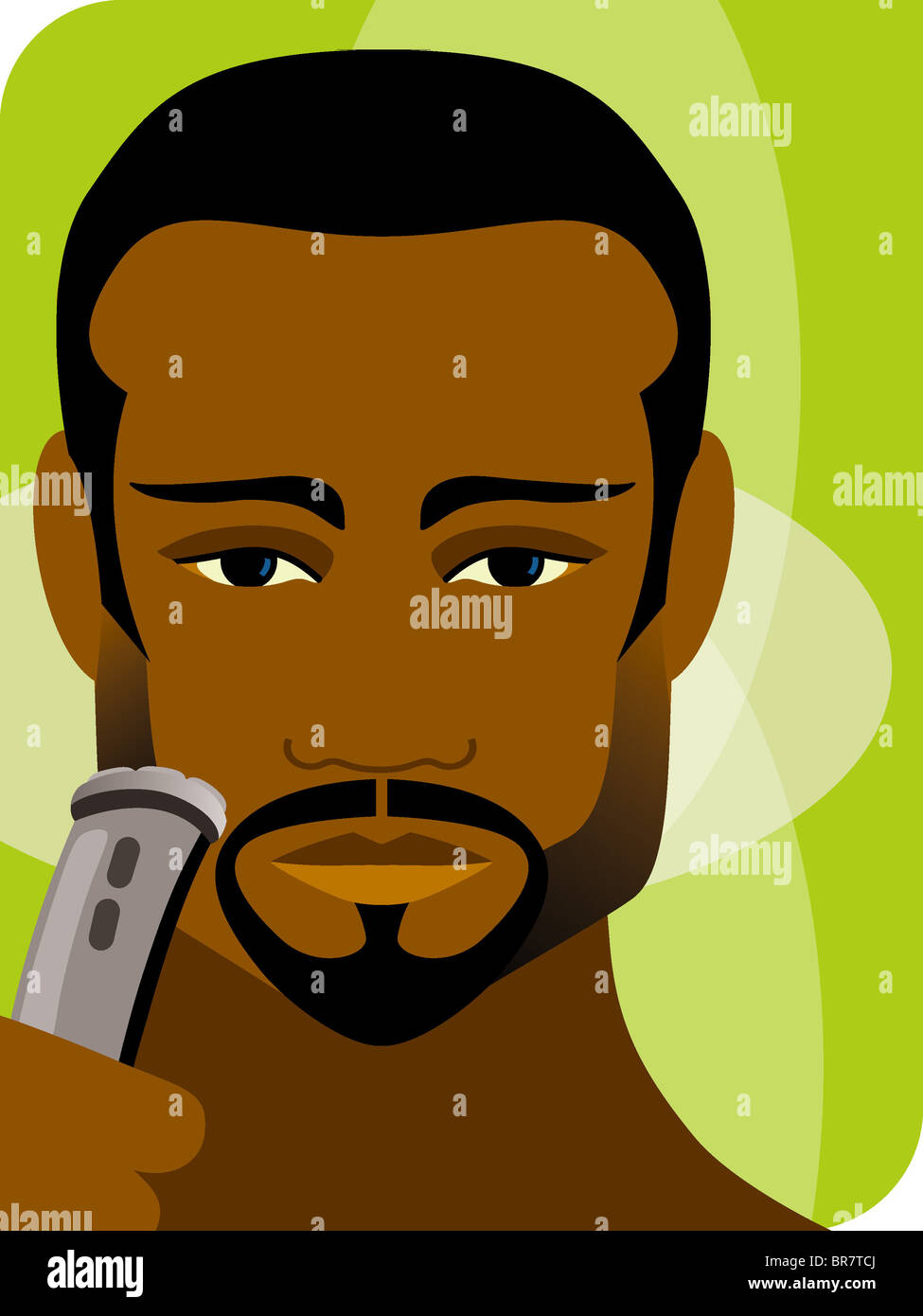 Cartoon man shaving beard razor hi-res stock photography and images - Alamy