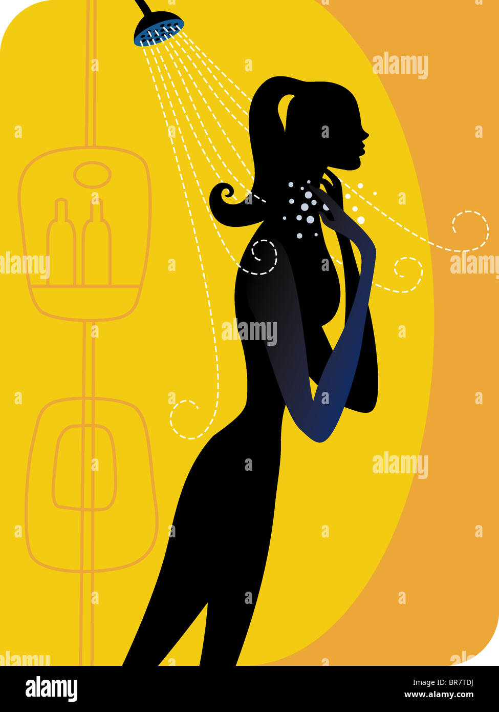 Woman showering shower inside hi-res stock photography and images - Alamy