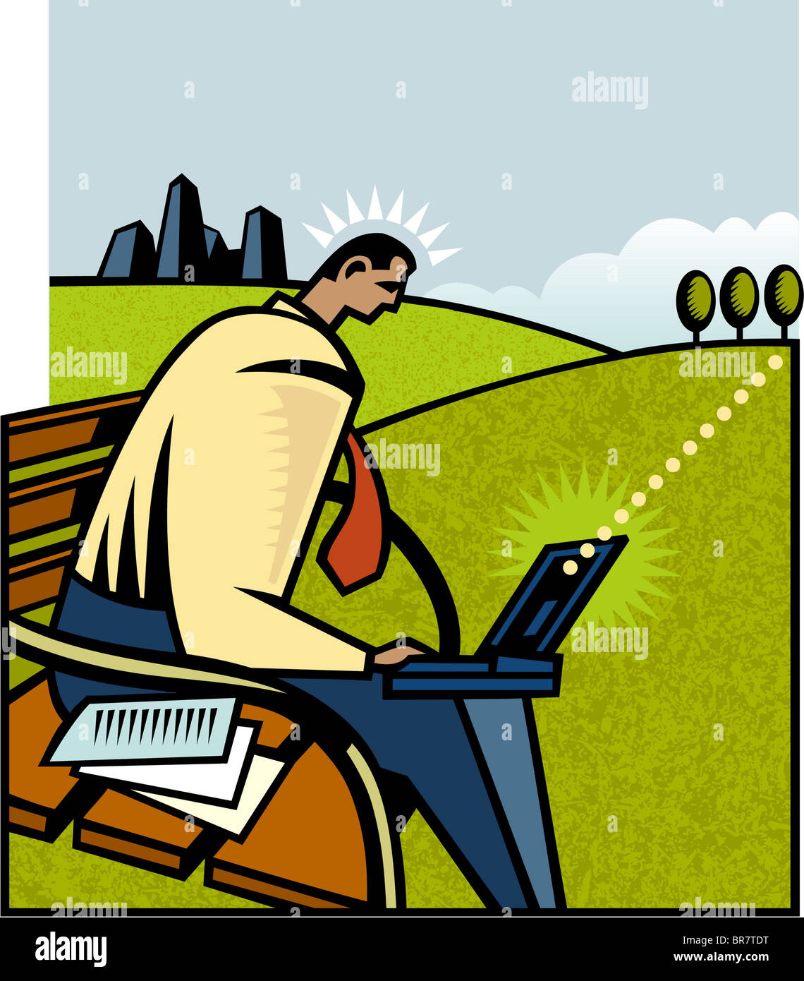 A man working remotely Stock Photo - Alamy