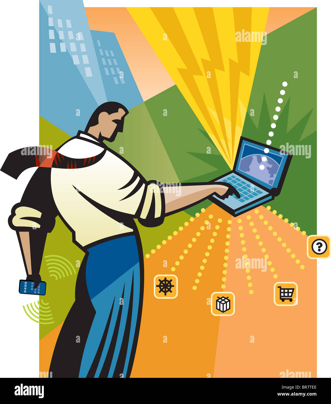 A man navigating online Stock Photo - Alamy