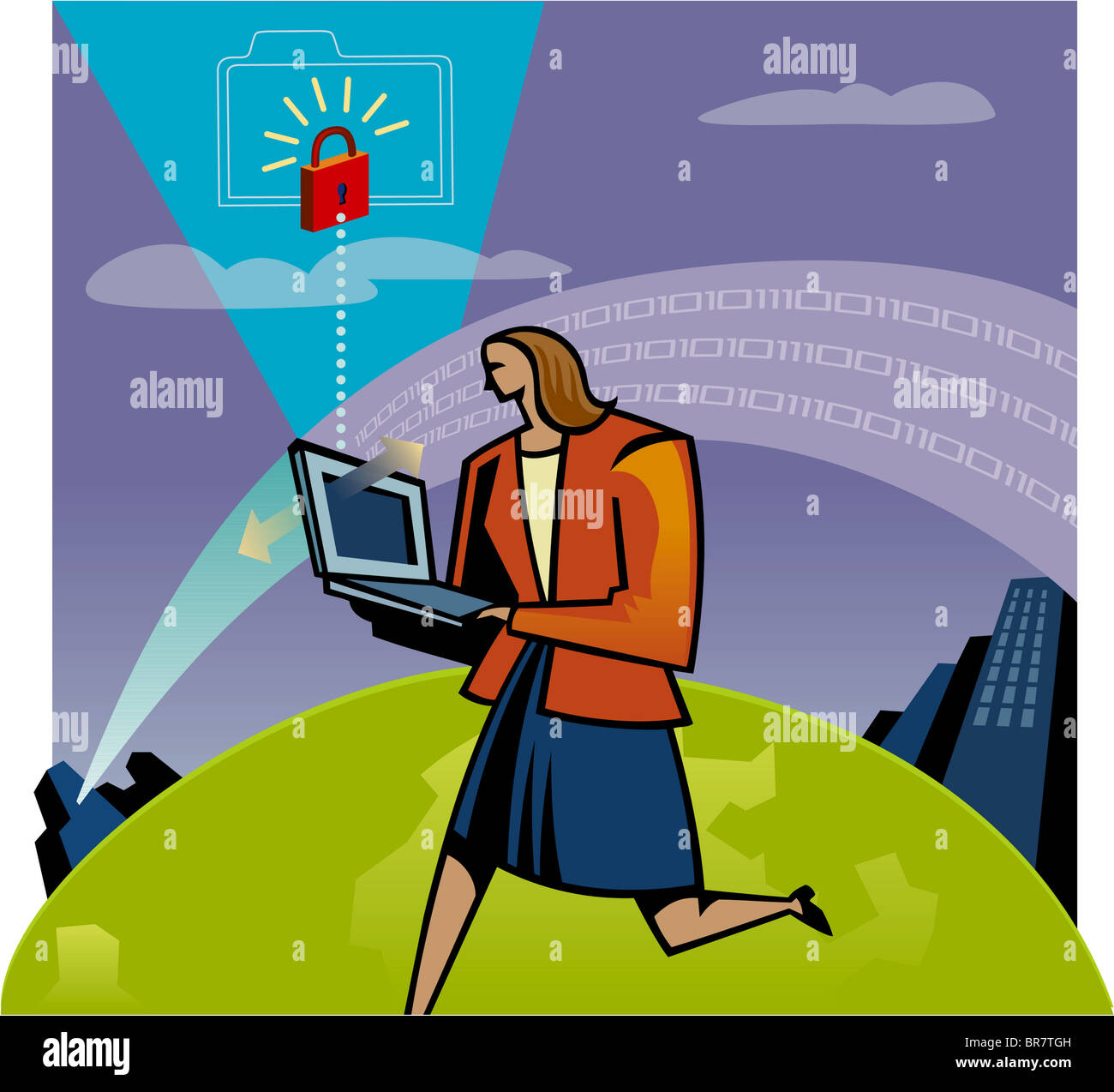 A woman opening a locked file Stock Photo - Alamy