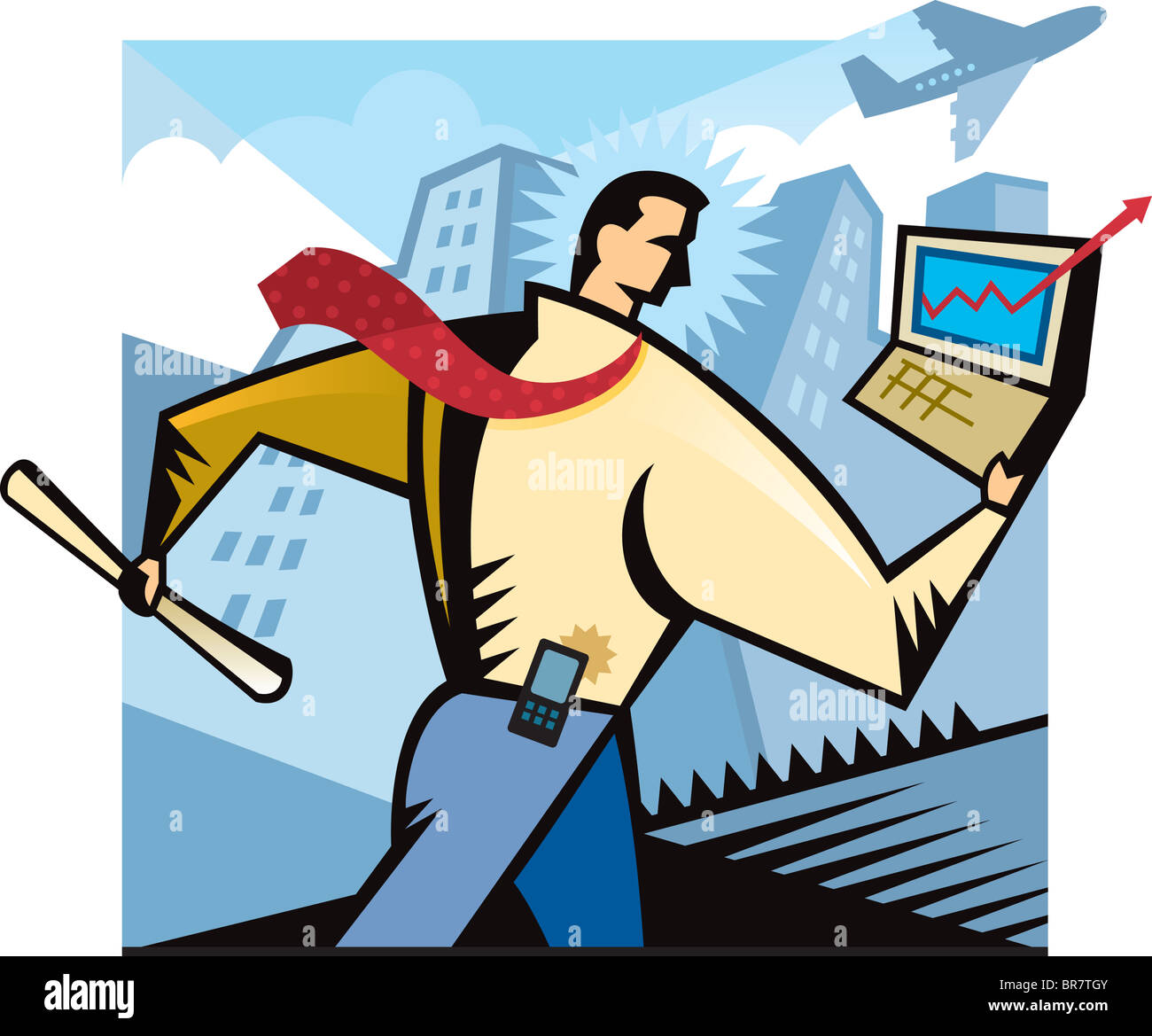 A man monitoring a rising stock Stock Photo - Alamy