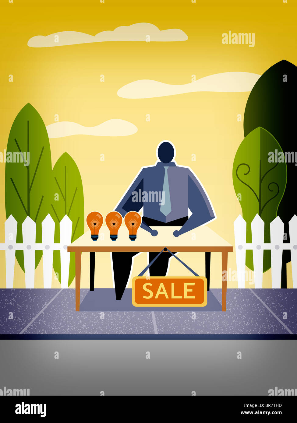 A man selling lightbulbs Stock Photo - Alamy