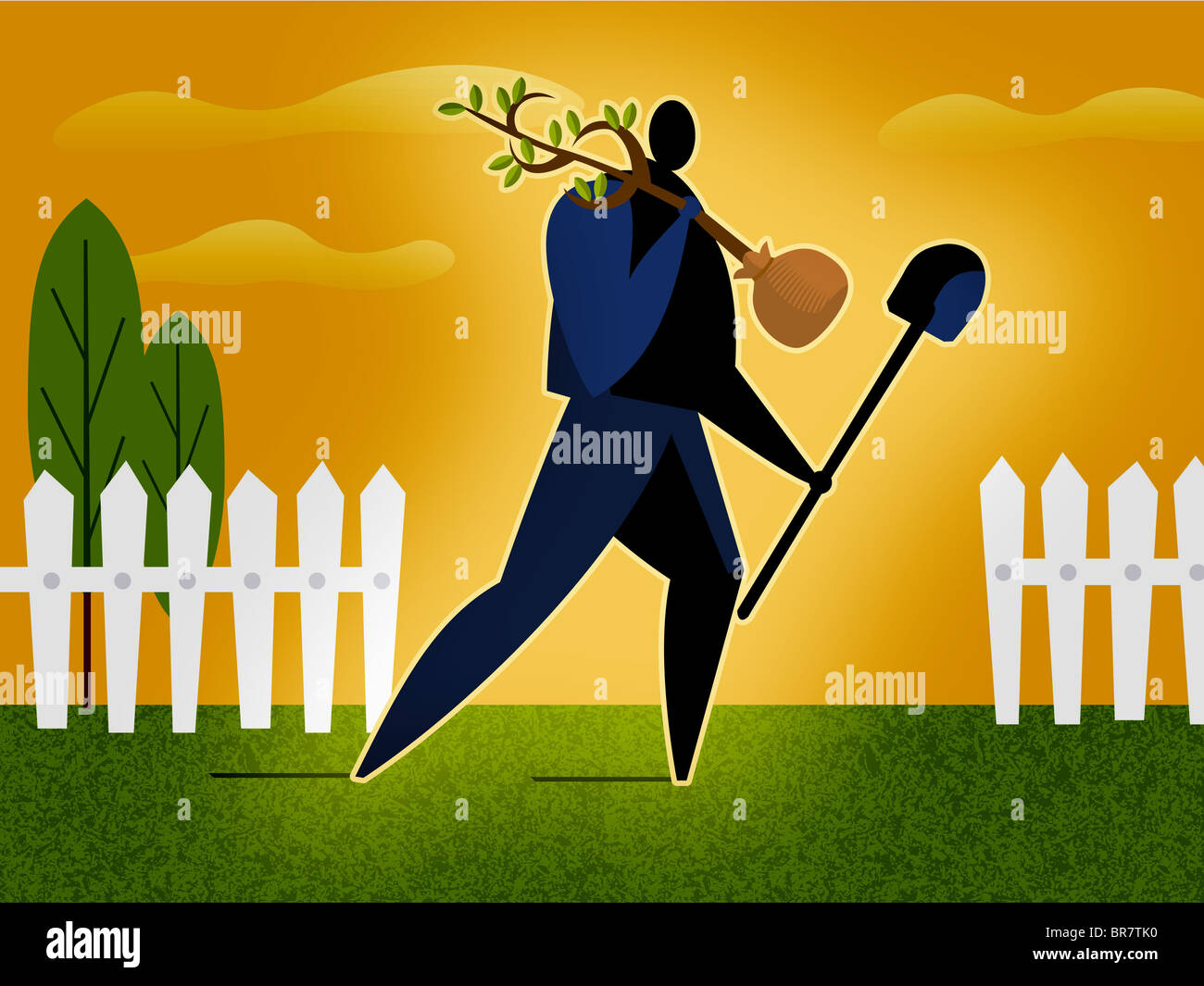 A man planting a money tree Stock Photo - Alamy