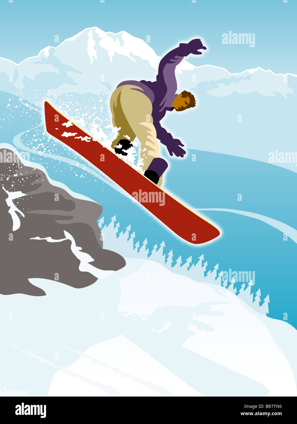 A man doing a snowboarding jump Stock Photo - Alamy