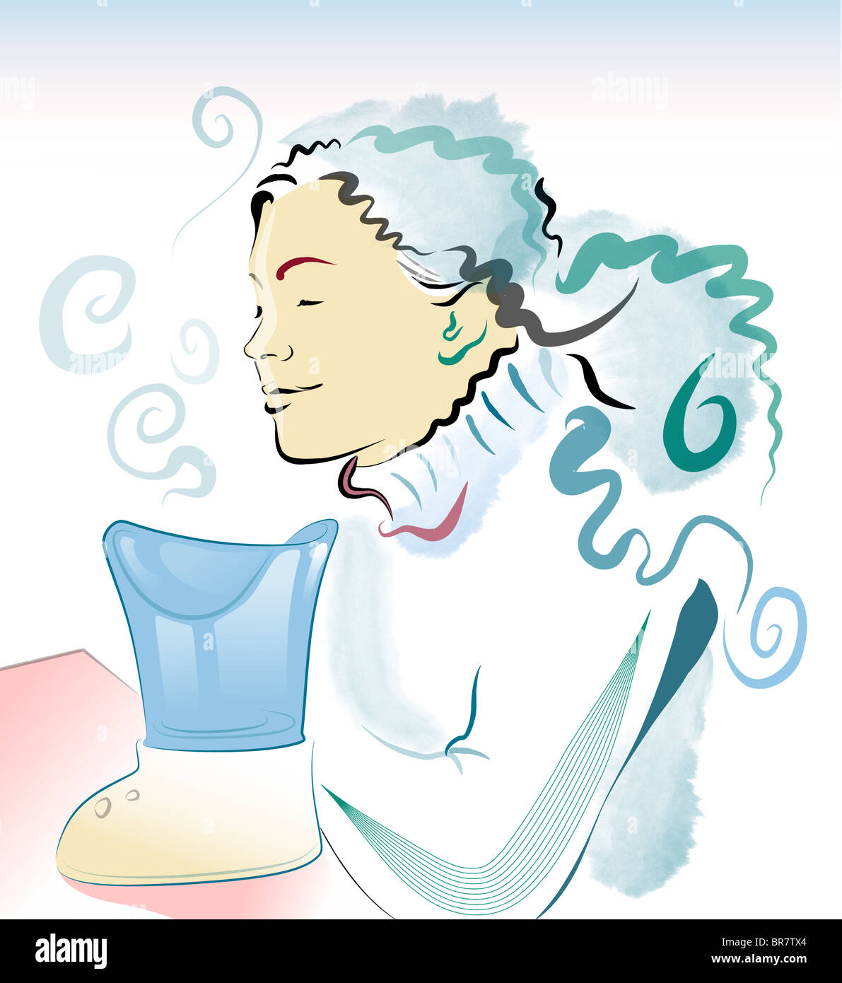 Woman Steaming Her Face High Resolution Stock Photography and Images ...