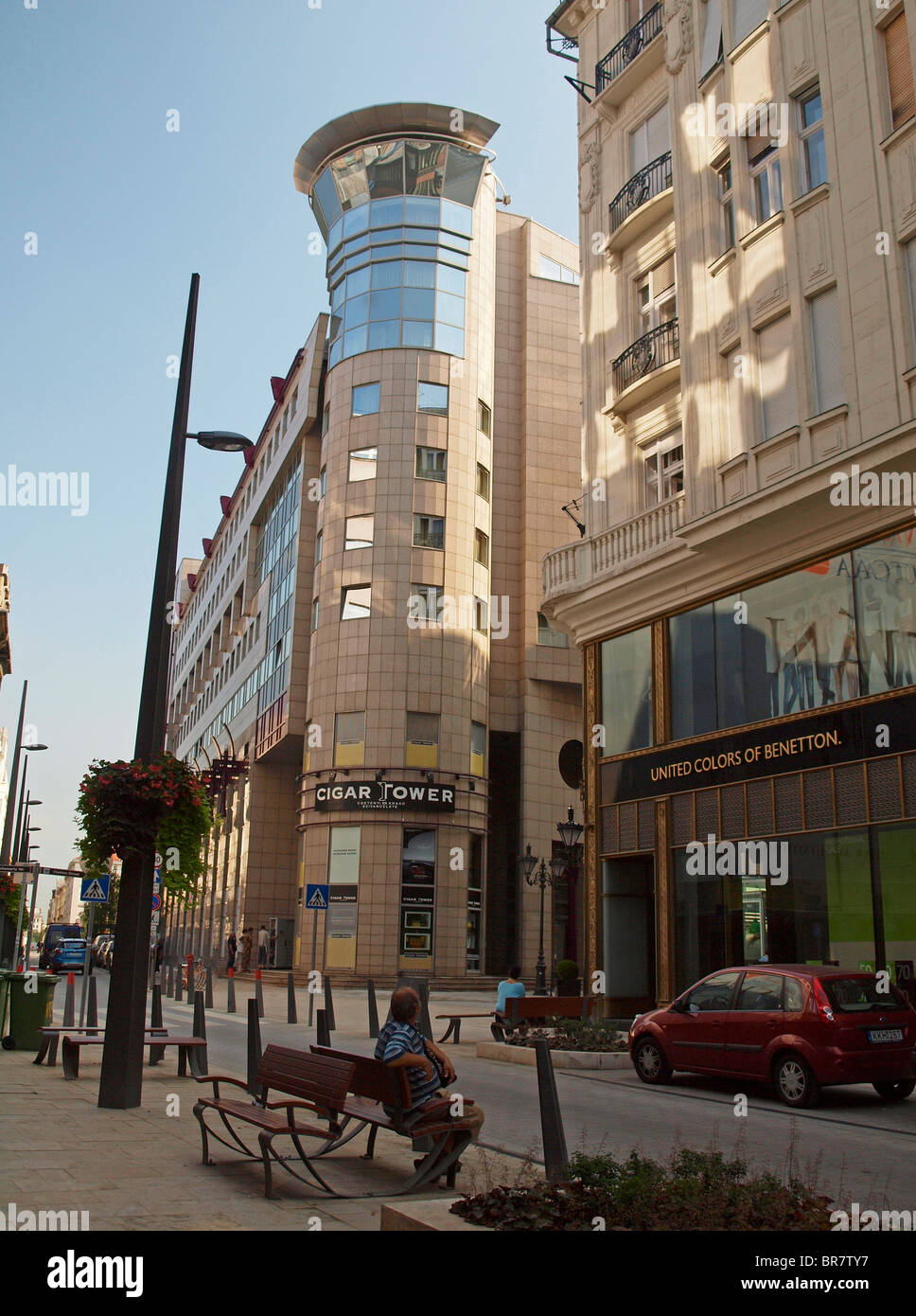 The Cigar Tower. A modern building in Budapest, Hungary. The Kempinski ...
