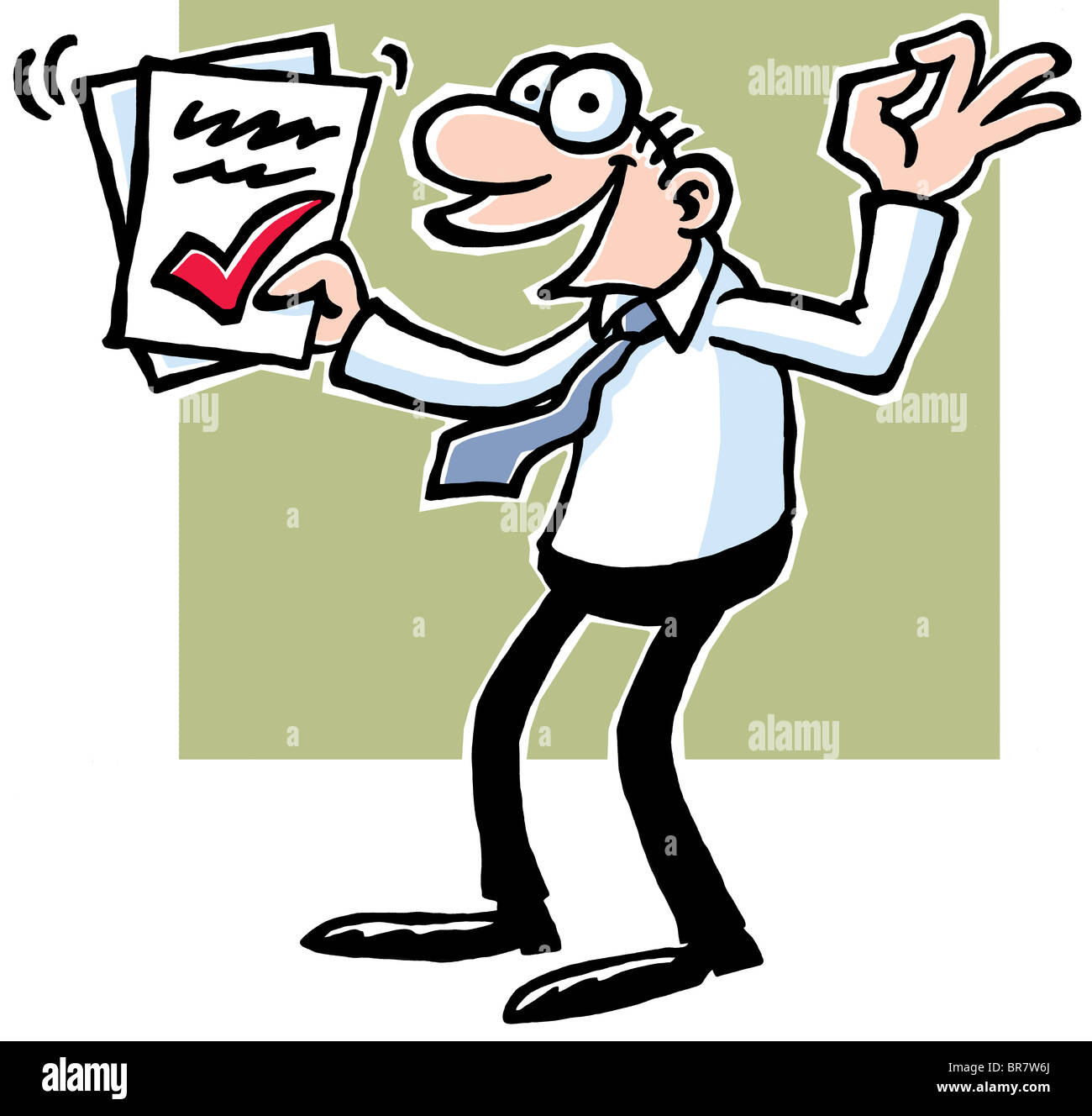 Cartoon illustration man holding paper hi-res stock photography and ...