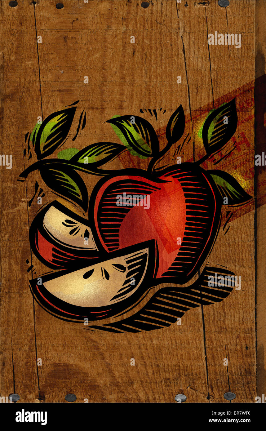 A decorative apple collage Stock Photo - Alamy