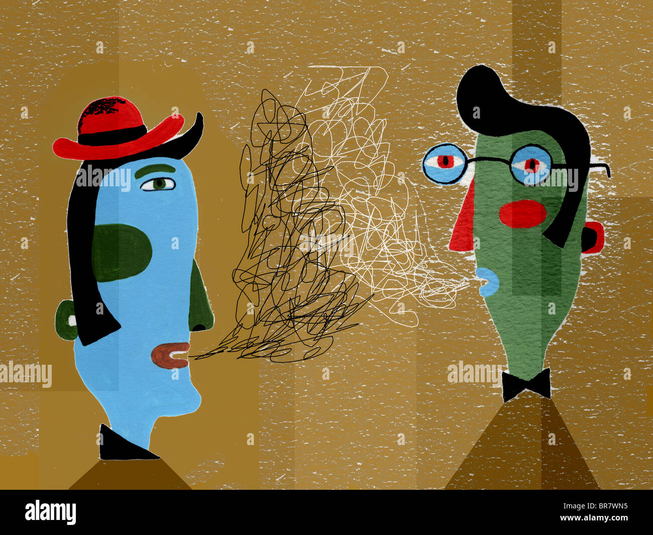 Two men talking to each other Stock Photo - Alamy