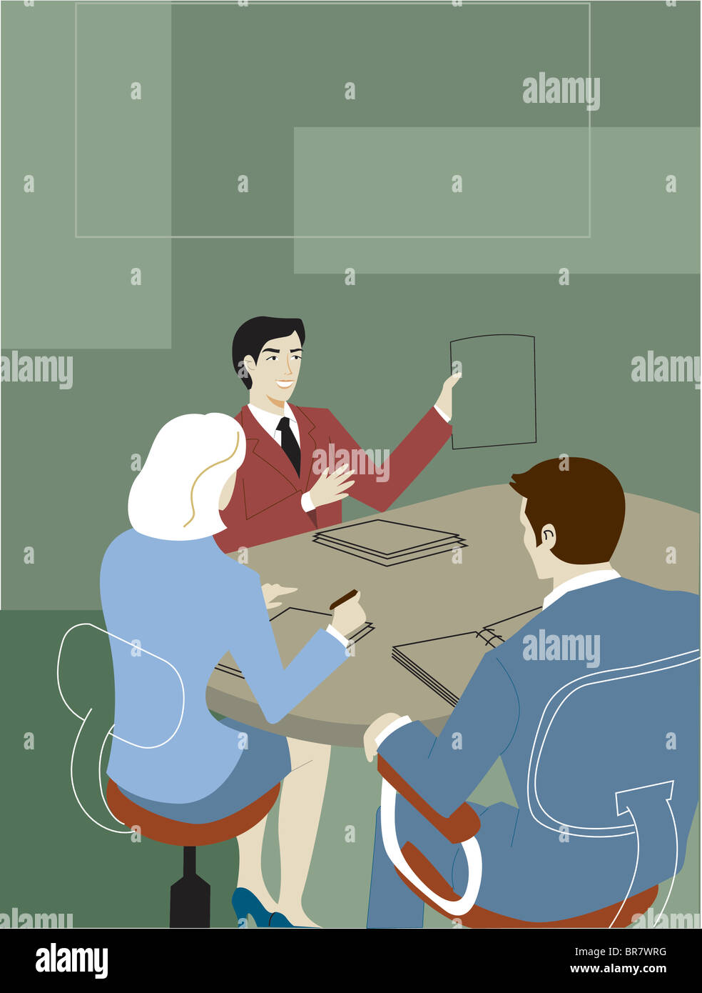 Businessman giving a pitch at a meeting Stock Photo - Alamy