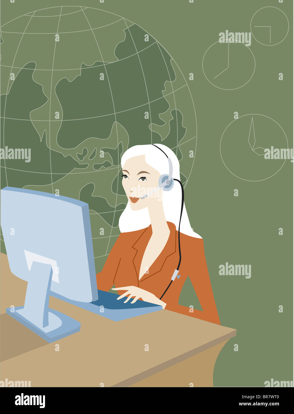 International call center operator Stock Photo - Alamy
