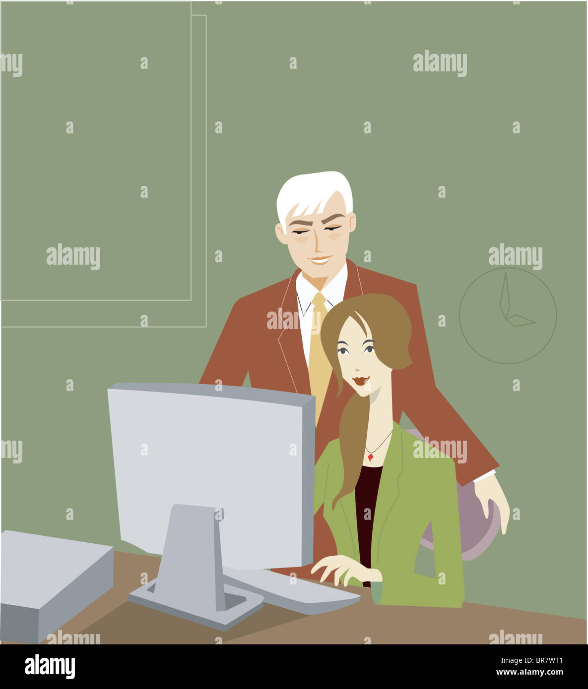 Supervisor reviewing an employees work Stock Photo - Alamy