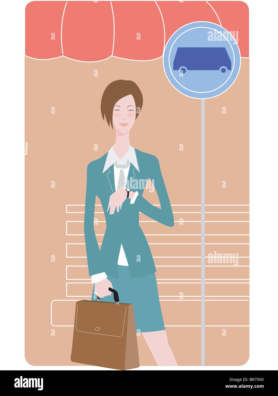 Cartoon woman waiting hi-res stock photography and images - Alamy