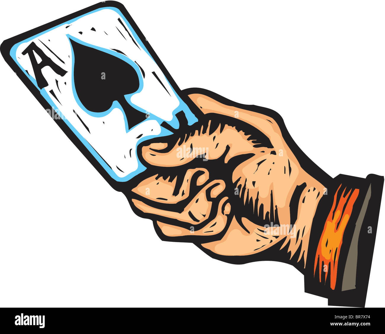 Hand holding the ace of spades Stock Photo - Alamy