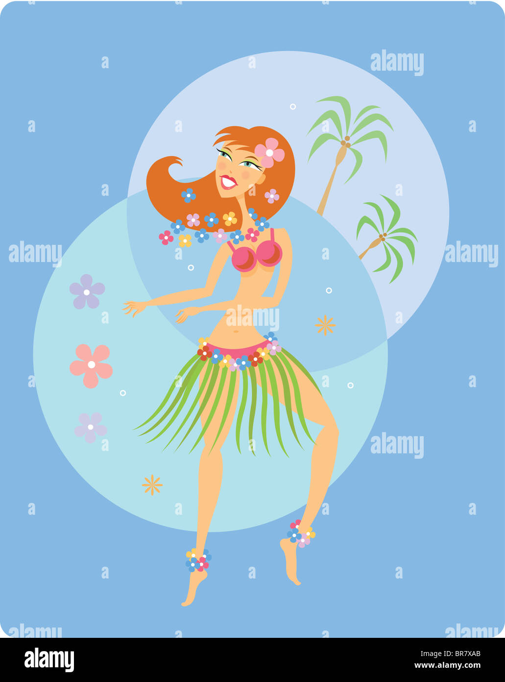 Hula girl illustration hi-res stock photography and images - Alamy