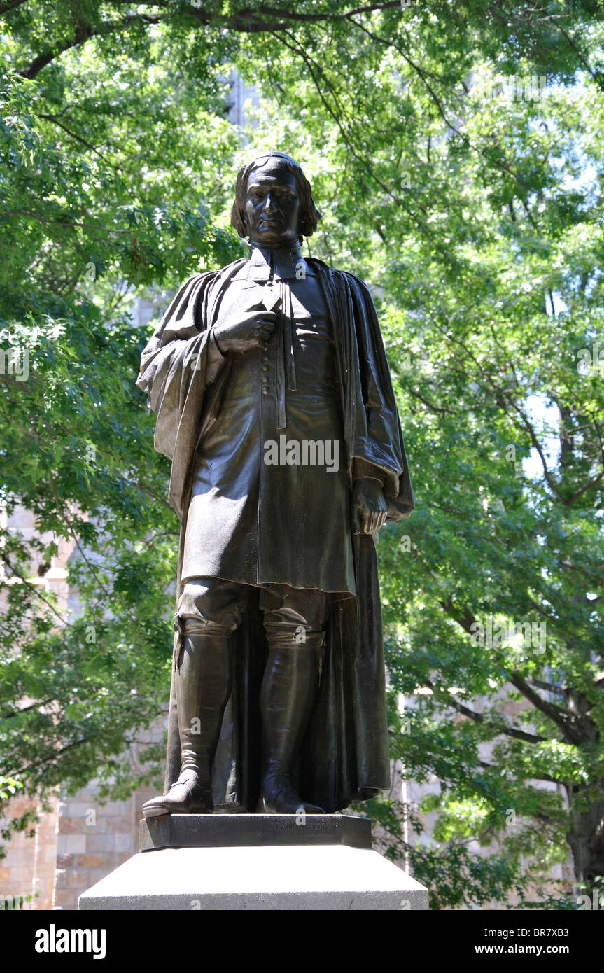 Statue of Rev. Abraham Pierson, Old Campus of Yale College, New Haven ...