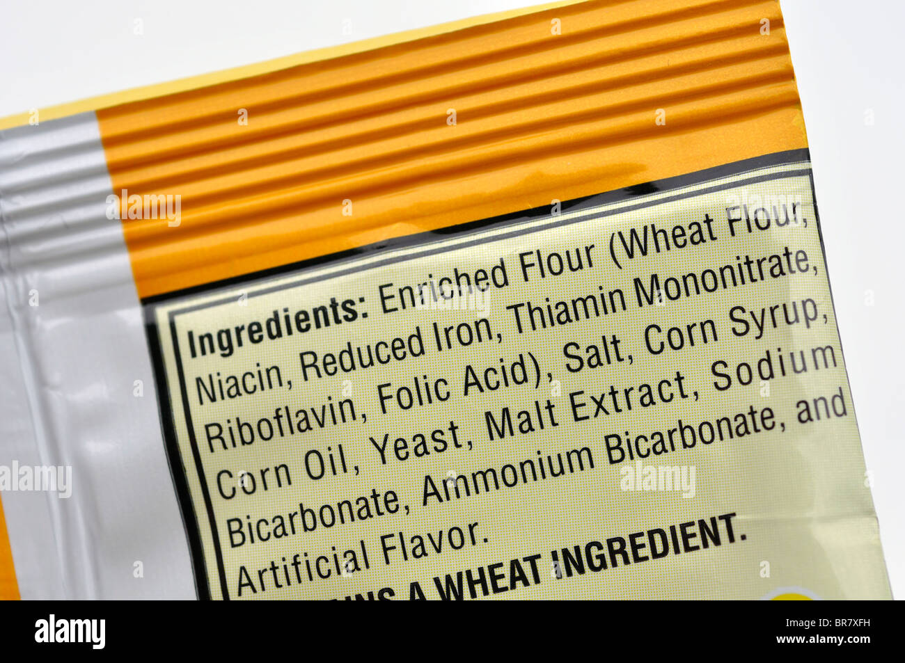 Nutrition information on food package Stock Photo - Alamy