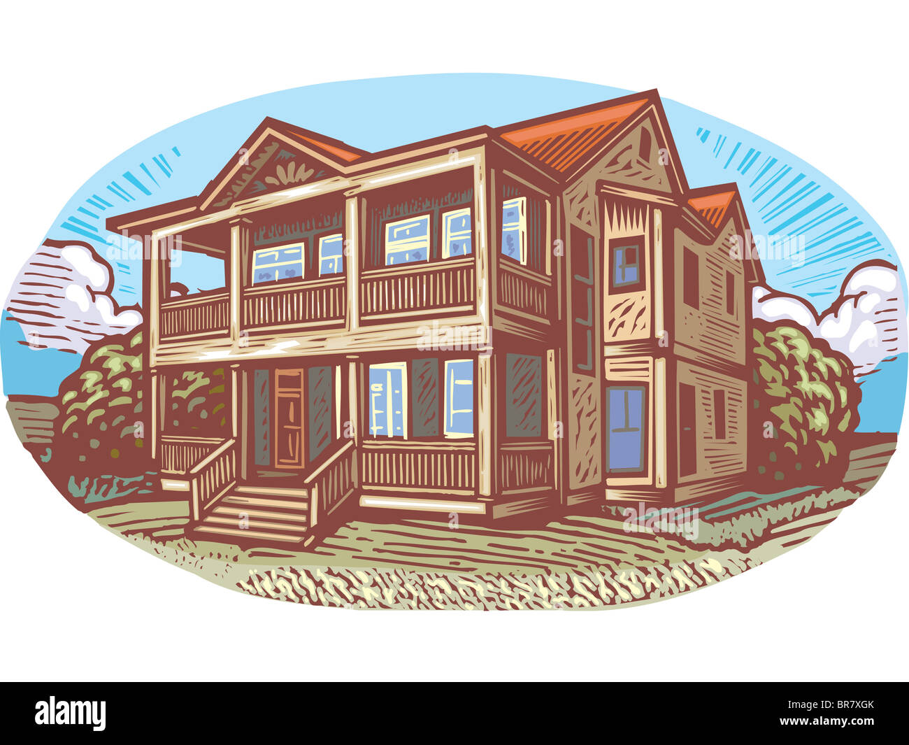 Two storey house icon icon cartoon hi-res stock photography and images ...