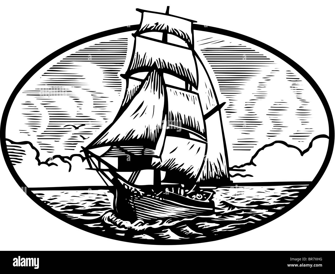 Cartoon ship Black and White Stock Photos & Images - Alamy