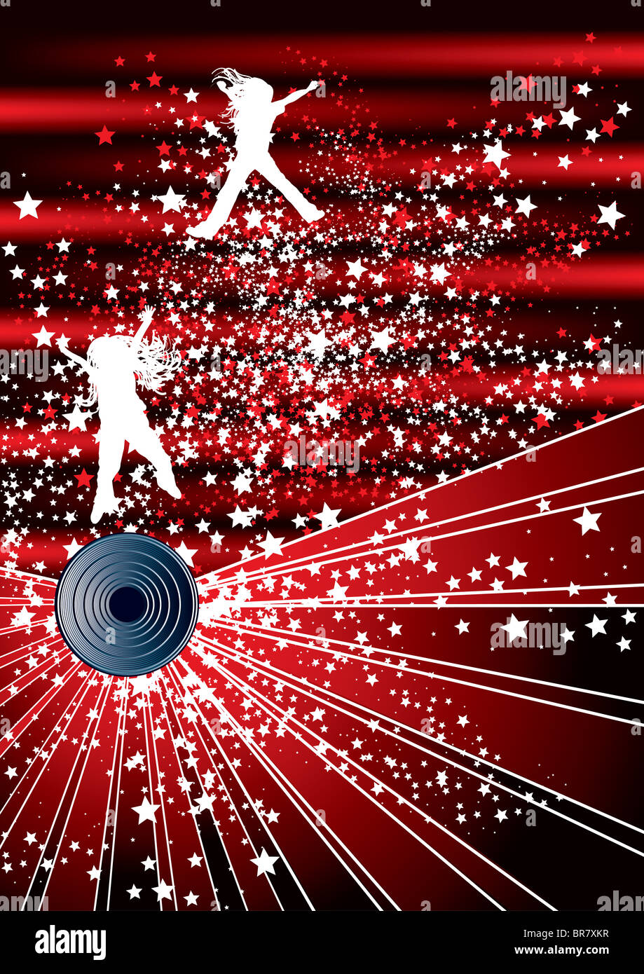 Party poster in red colors Stock Photo - Alamy