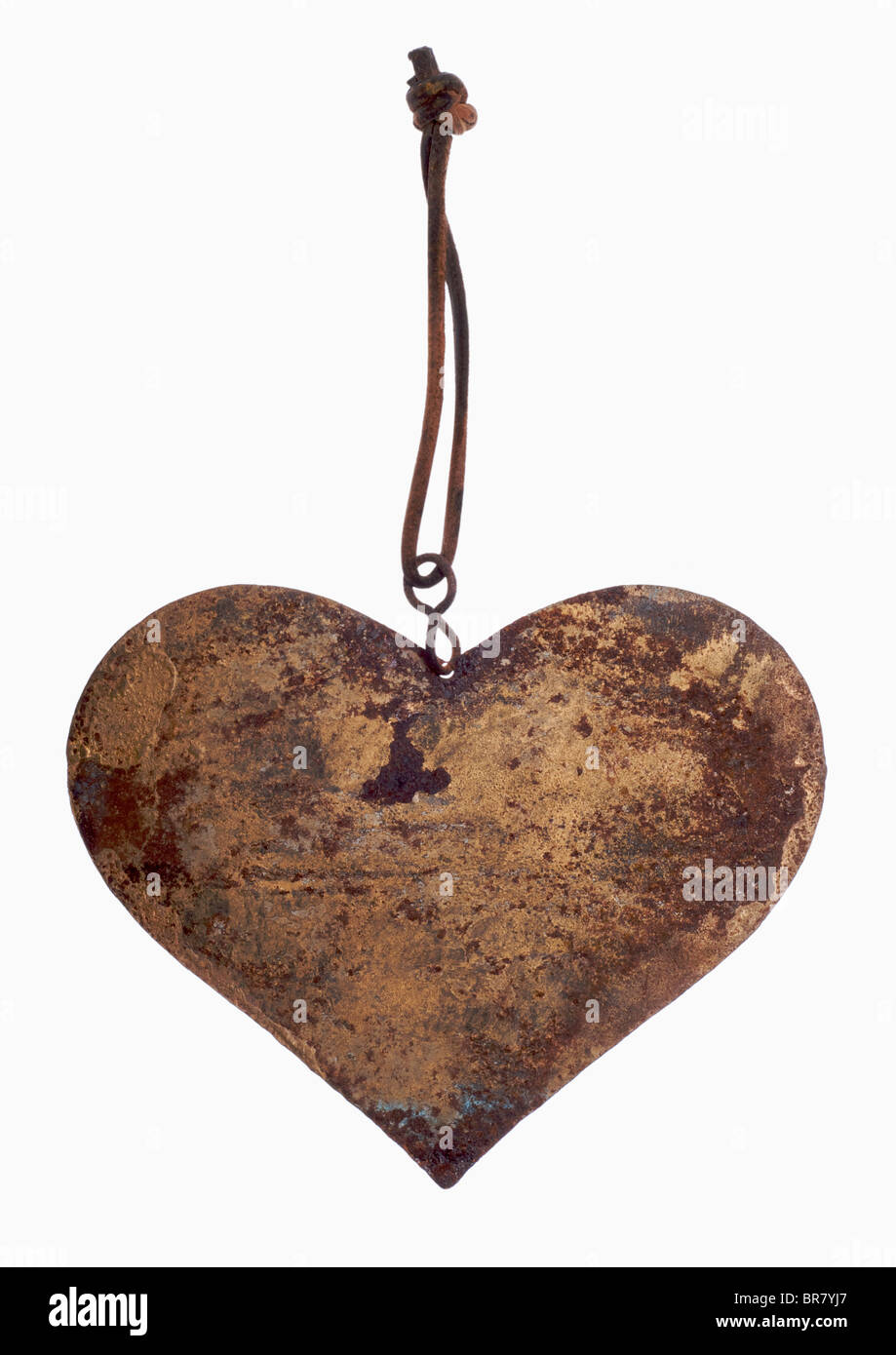 Rusty metal love heart on white background Stock Photo - Alamy