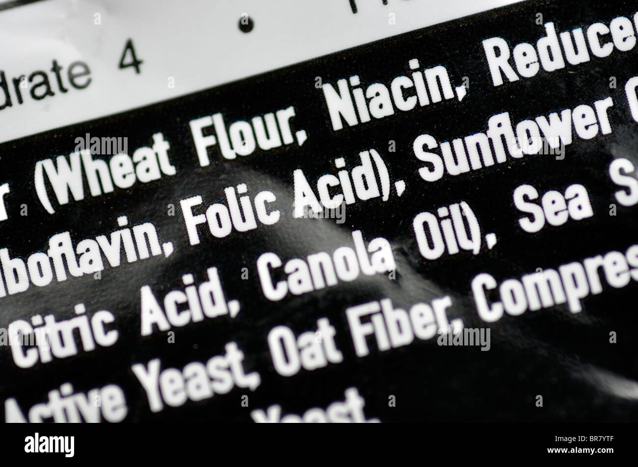 Nutrition information on food package Stock Photo - Alamy