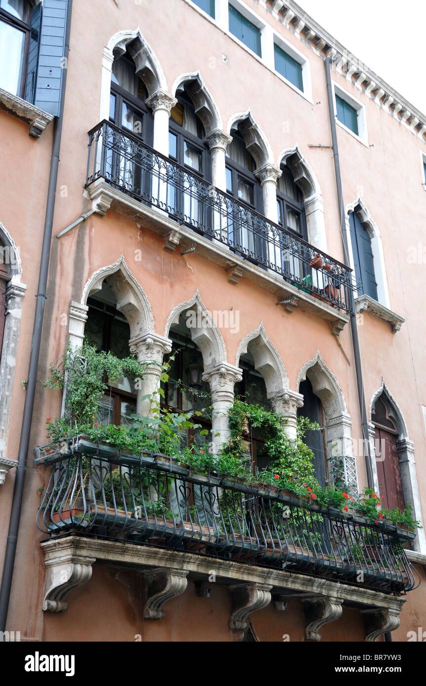 Windows and balconies, Venice, Italy Stock Photo - Alamy
