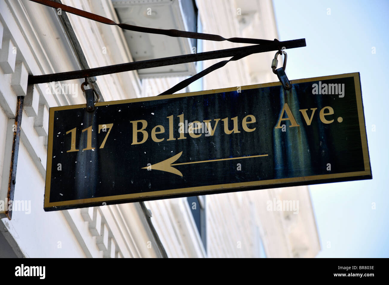 Bellevue Avenue sign, Newport, Rhode Island, USA Stock Photo - Alamy