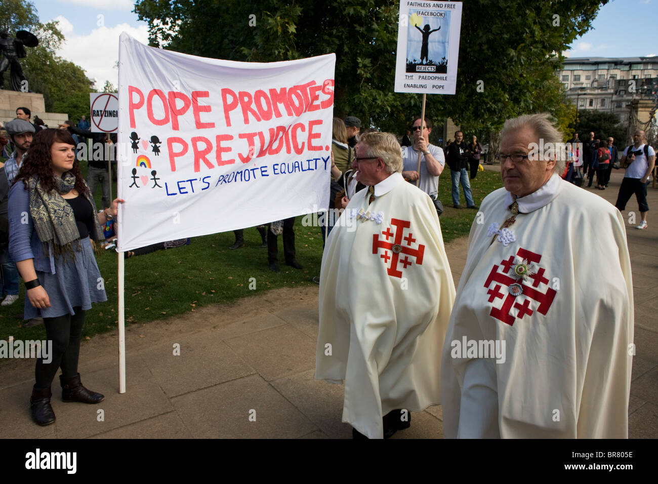 Protesters gather in Hyde Park to voice opposition to Catholic thinking ...