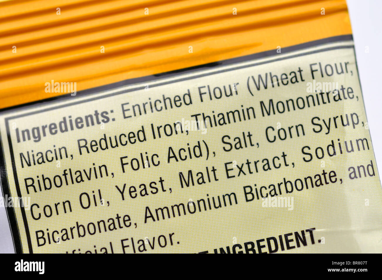 Nutrition information on food package Stock Photo - Alamy