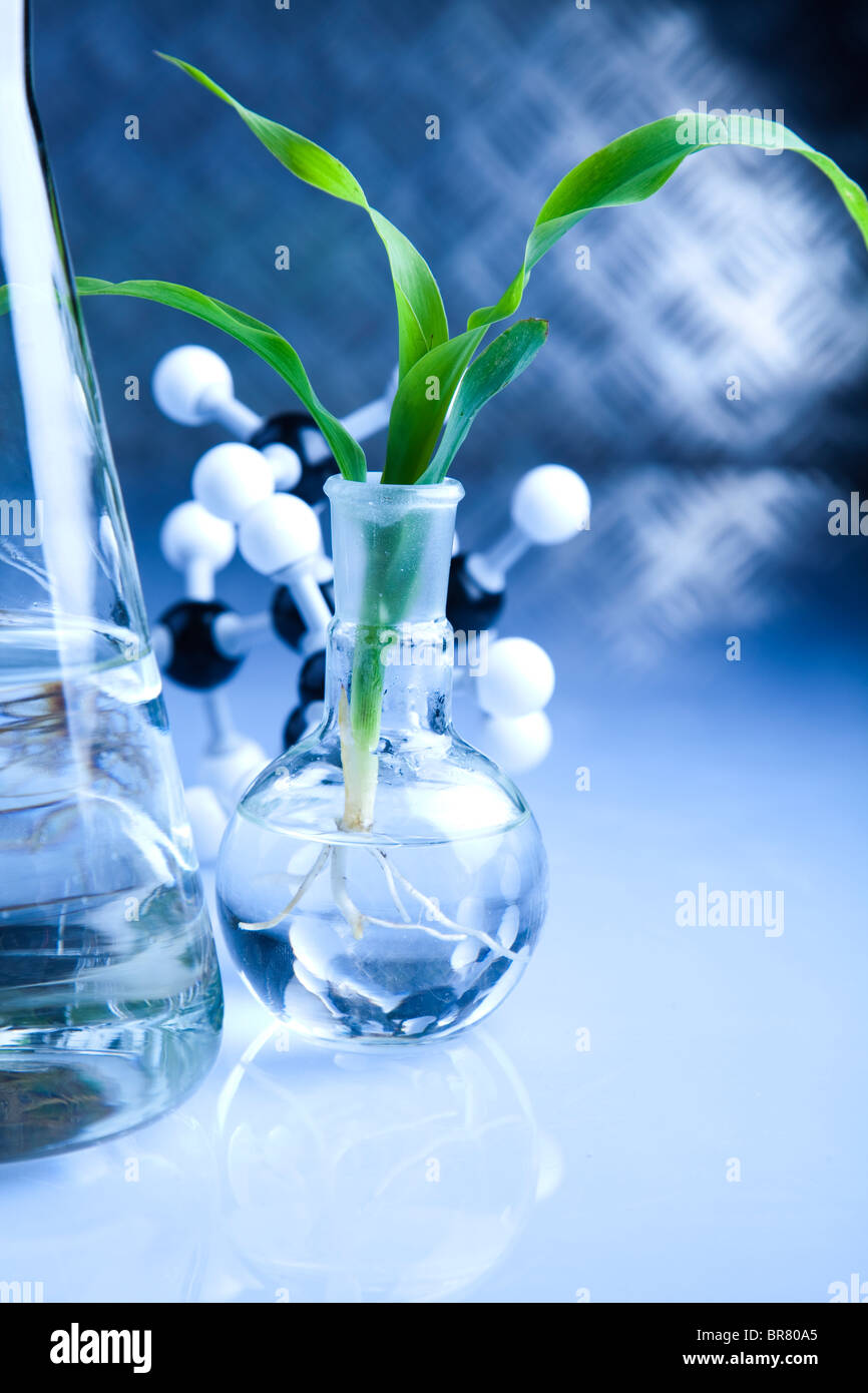 Chemical laboratory glassware equipment, ecology Stock Photo - Alamy