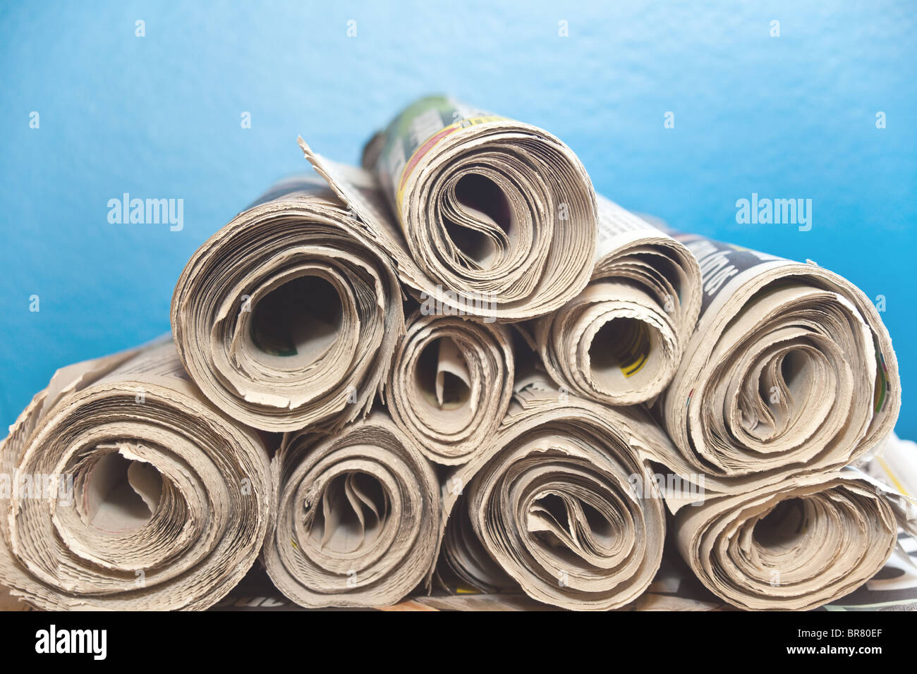 Pile Of Rolled Newspapers