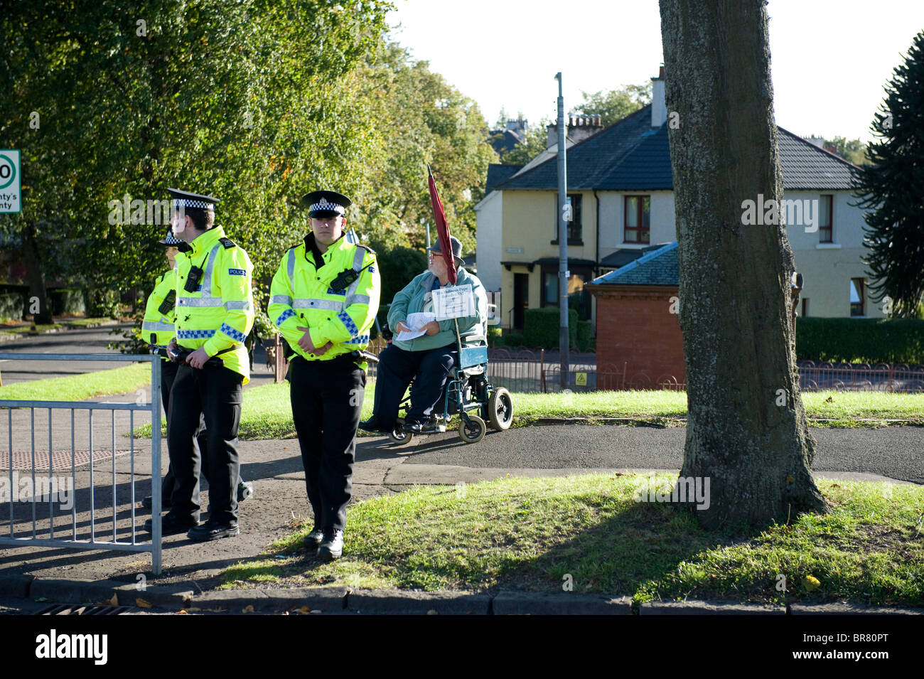 Police and man in wheelchair on Mosspark Boulevard on the day of the ...