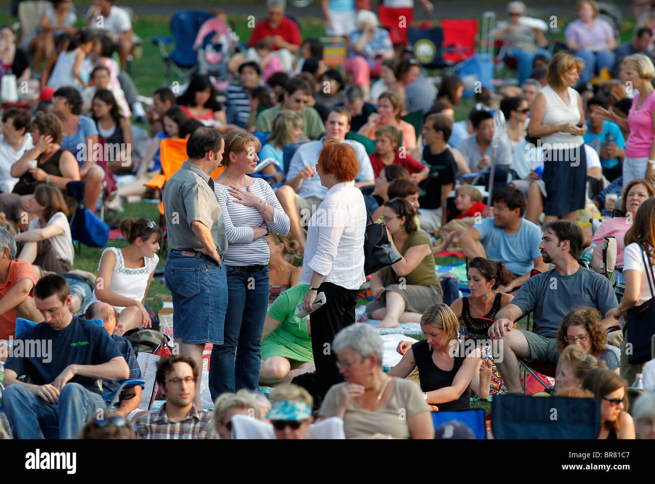 The crowd at the Hatch Shell on the Esplanade for a concert by Boston ...