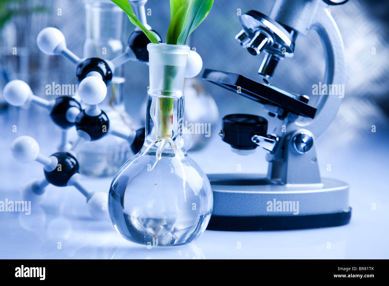 Chemical laboratory glassware equipment, ecology Stock Photo - Alamy
