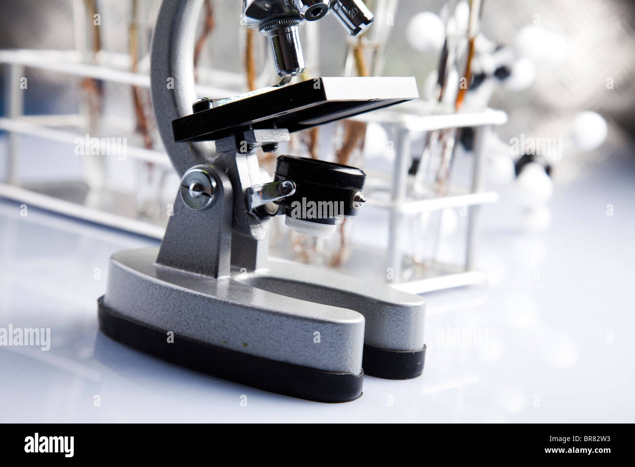 Chemical laboratory glassware equipment, ecology Stock Photo - Alamy